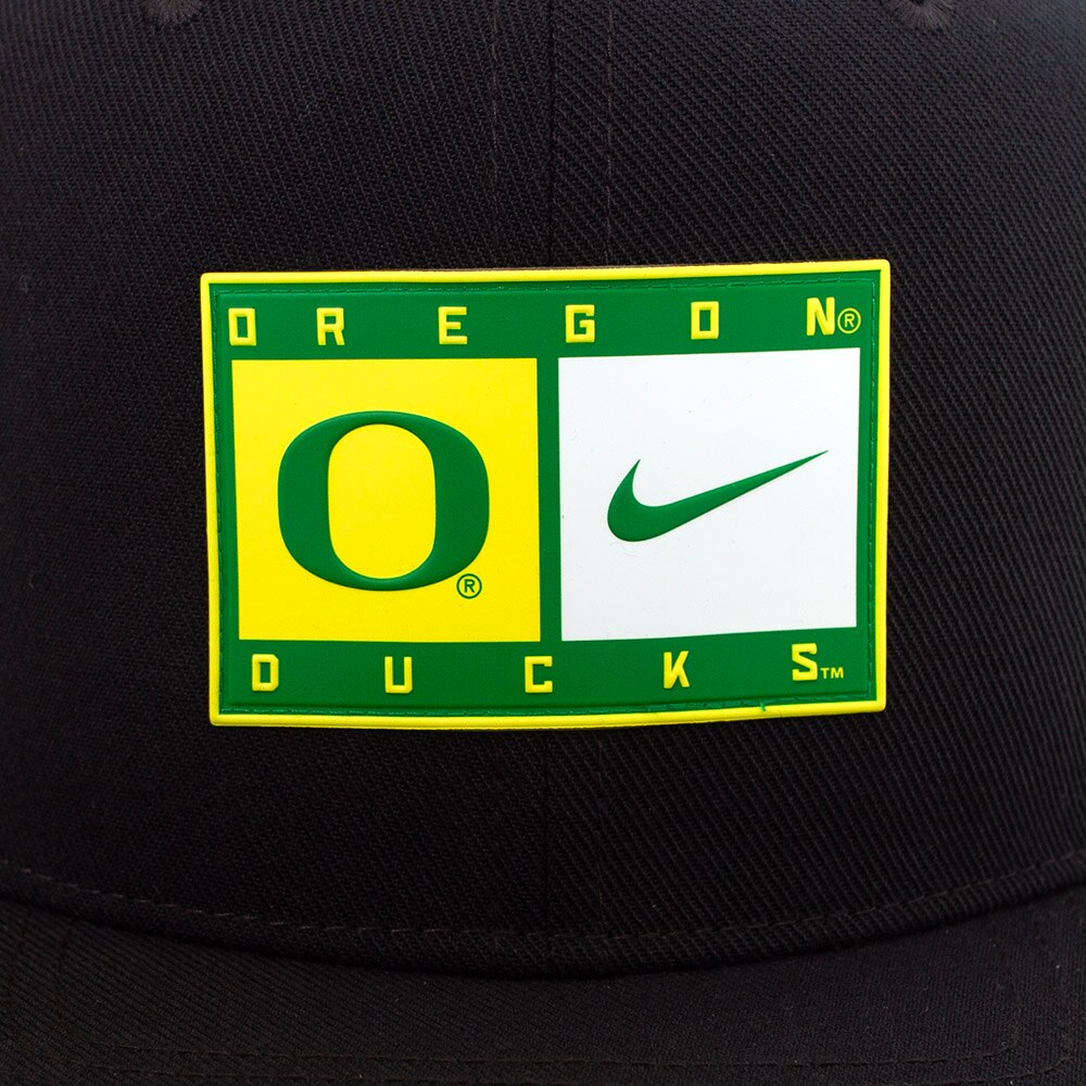 Black Nike Dri-FIT II Structured Pro Snapback 25 Patch Green O & Swoosh Flat Adjustable Hat